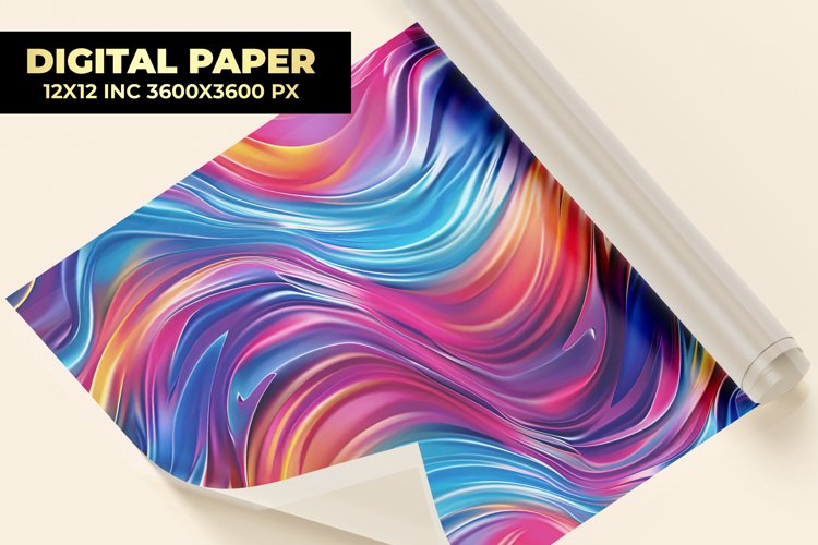Colorful Waves Digital Paper (4539450)