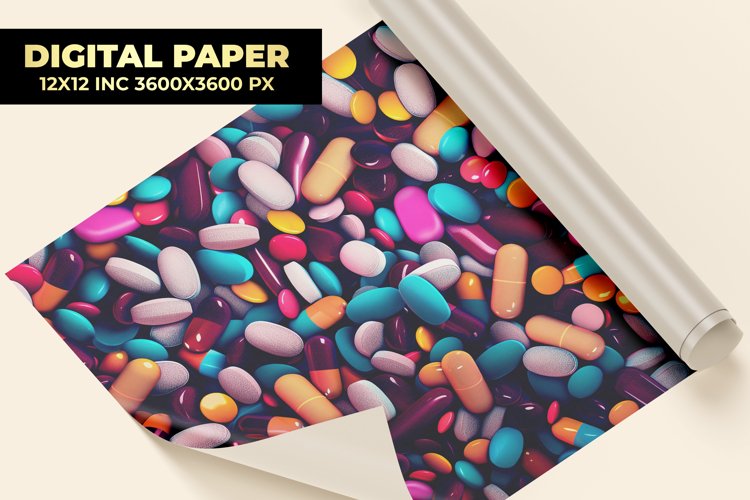 Colourful Pills Digital Paper (3996169)