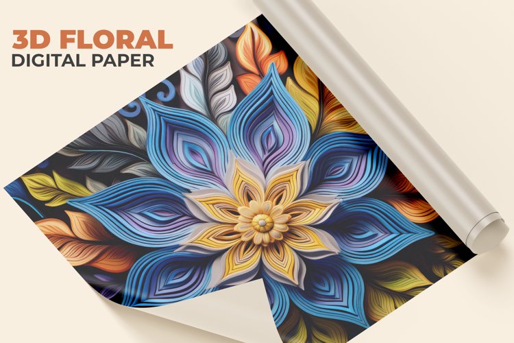 3D Floral Digital Paper (3416525)