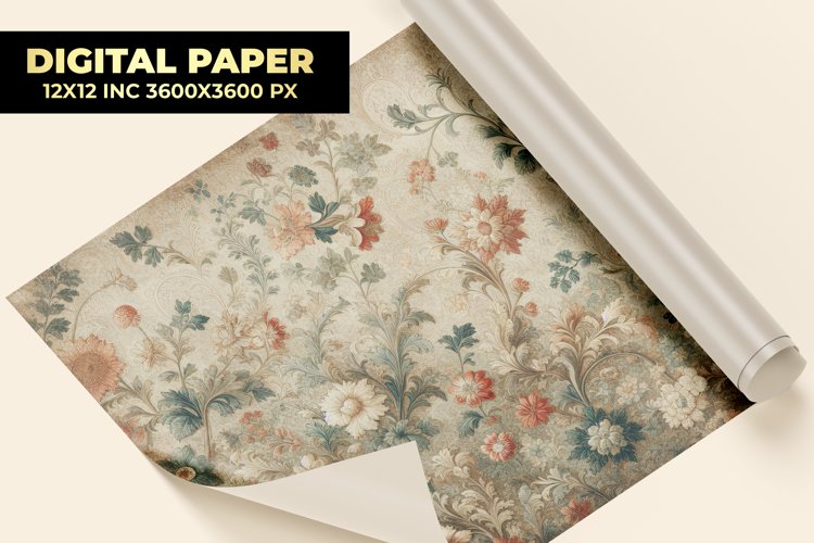 Vintage Floral Digital Paper (3906858)