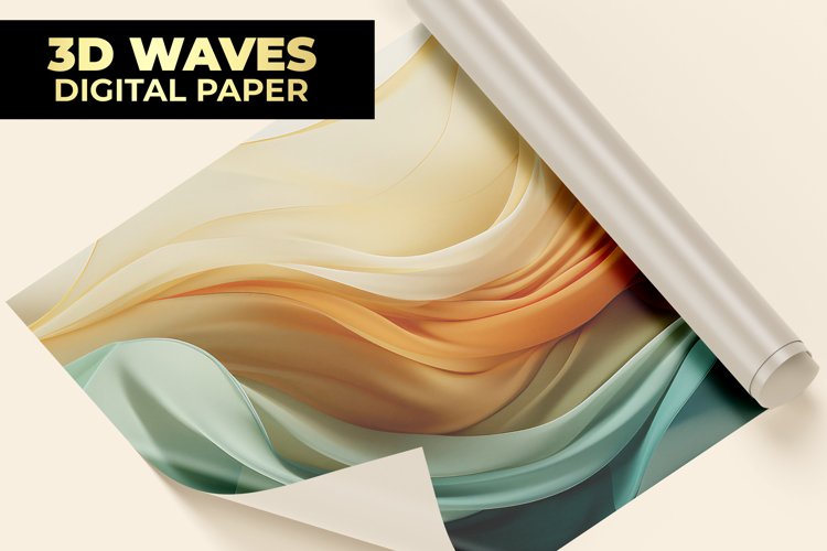 3D Waves Digital Paper (3623684)
