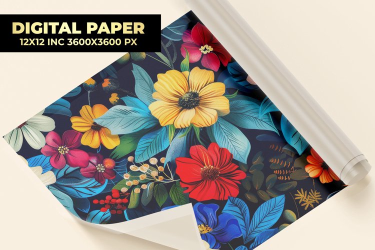 Colorful Flowers Digital Paper (4362910)