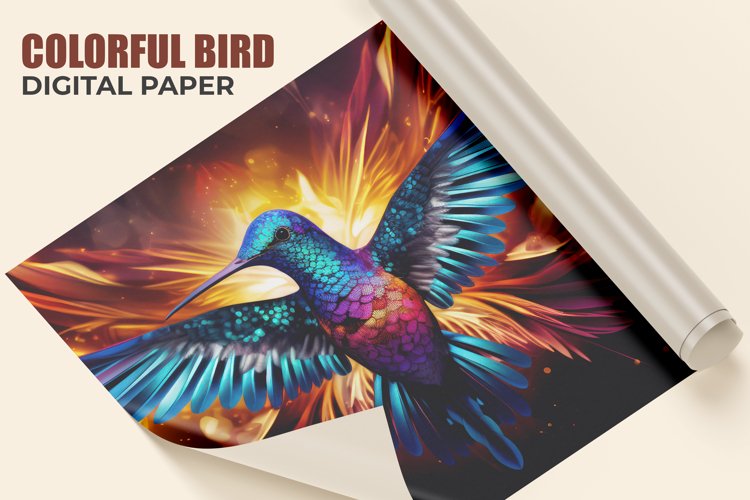Colorful Bird Digital Paper (3405346)