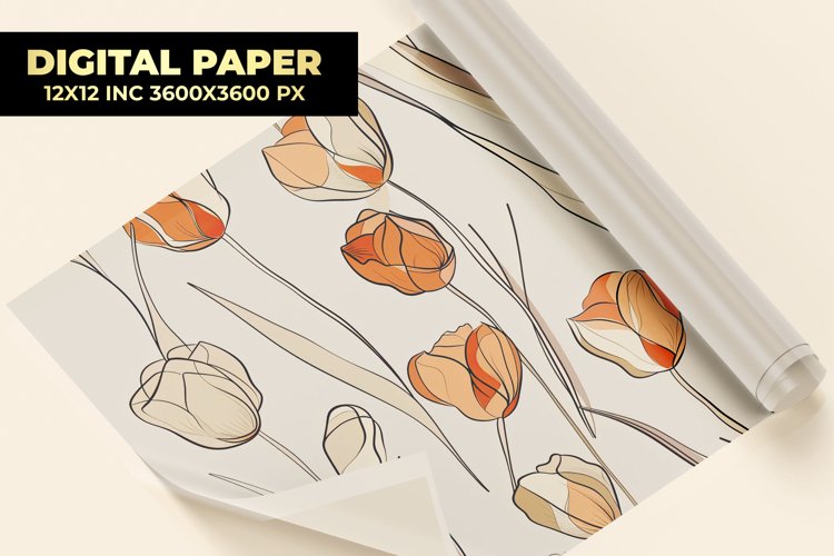 Minimalistic Flower Digital Paper (4424002)