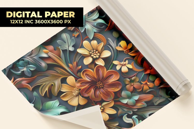 Colorful Floral Digital Paper (4555510)