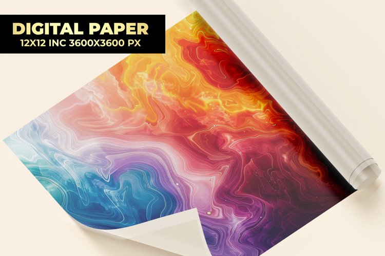 Colorful Liquid Paint Digital Paper (4385563)