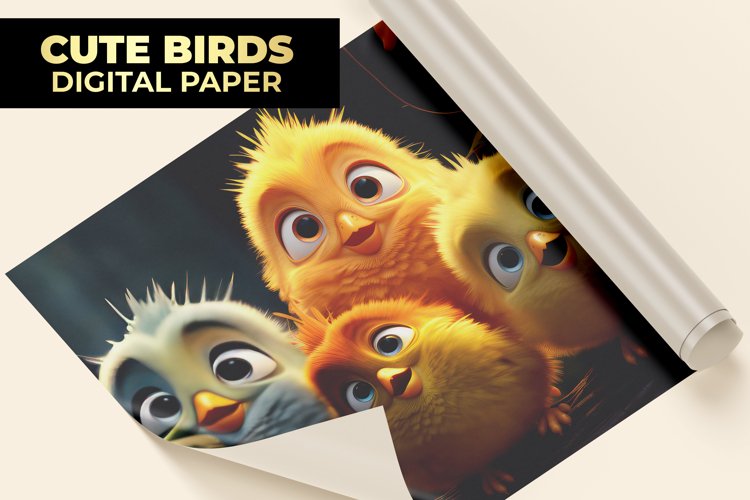 Cute Birds Digital Paper (3543457)