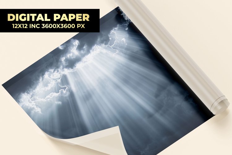 Sunrays With Clouds Digital Paper (4555775)