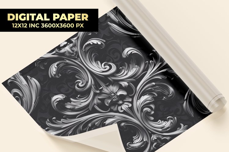 Damask Floral Digital Paper (4198296)