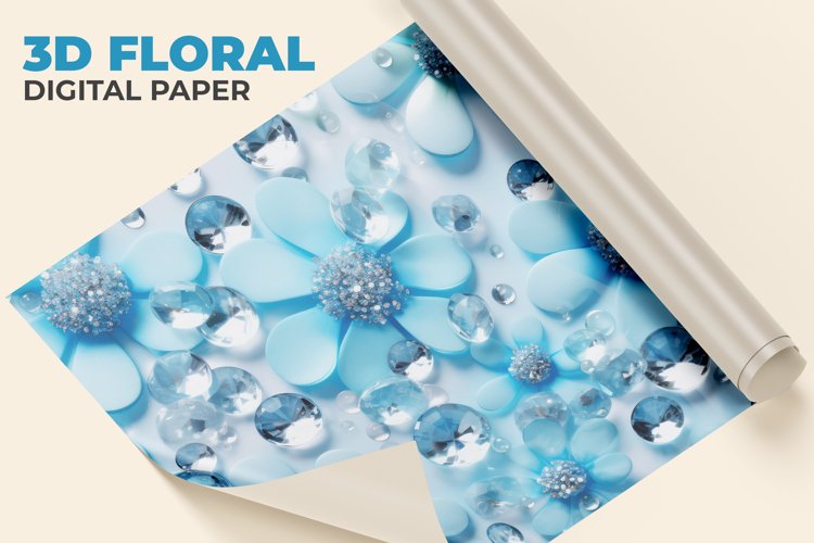 3D Floral Digital Paper (3429945)