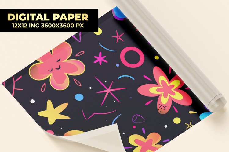 Floral Stickers Digital Paper (4727059)