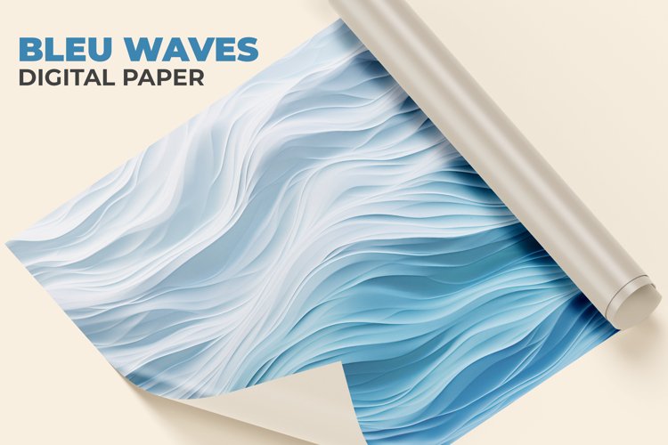 Blue Waves Digital Paper (3436150)