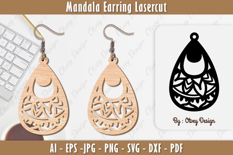 Mandala Earring Lasercut (4154464)
