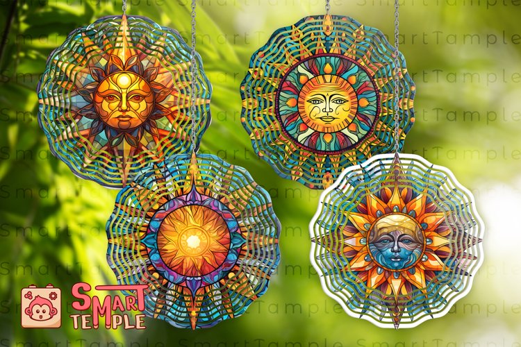 Sun sublimation wind spinner, Sun 3d wind spinner, 3d sun