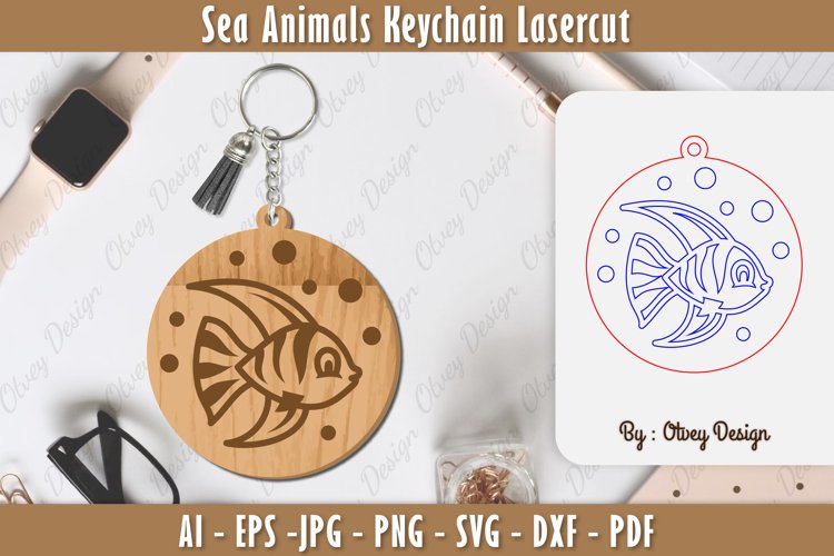 Keychain Sea Animals Lasercut SVG (4700384)