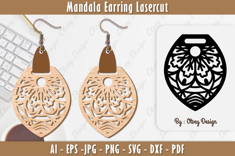 Mandala Earring Lasercut (4154489)