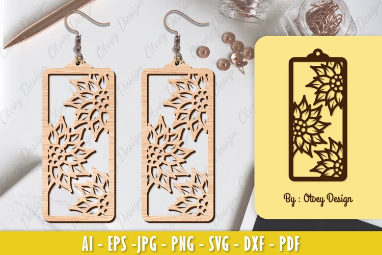 Flowers Earrings Laser Cut 4241274