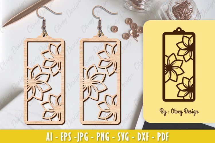 Flowers Earrings Laser Cut (4241280)