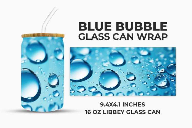 Blue Bubble Glass Can Wrap