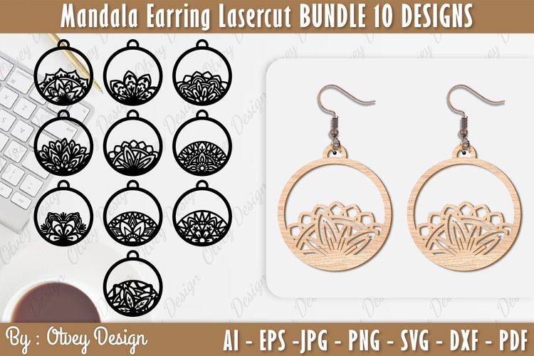 Mandala Earring Lasercut Bundle (4154378)