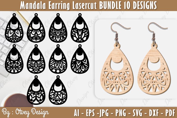 Mandala Earring Lasercut Bundle (4154476)