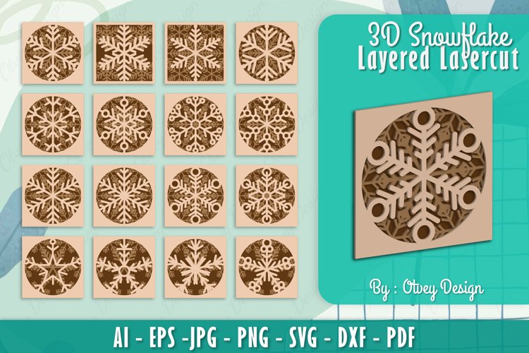 Snowflake 3D Layered Lasercut File (4514324)