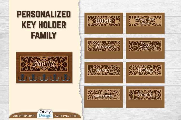 Personalized Key Holder lasercut BUNDLES
