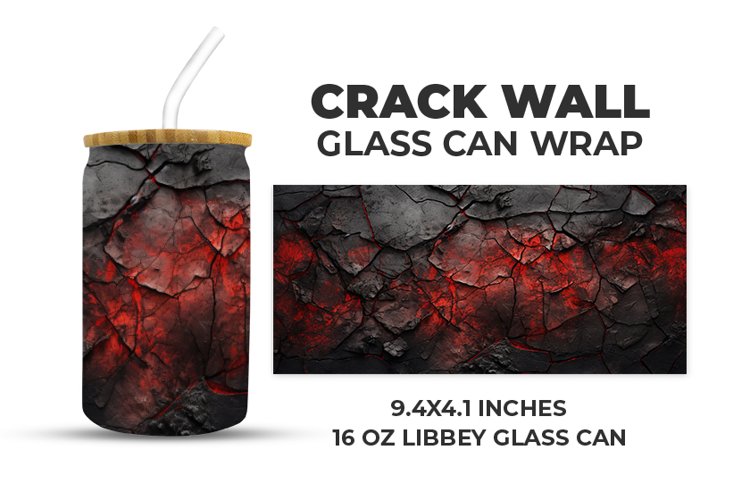 Crack Wall Glass Can Wrap (3533568)