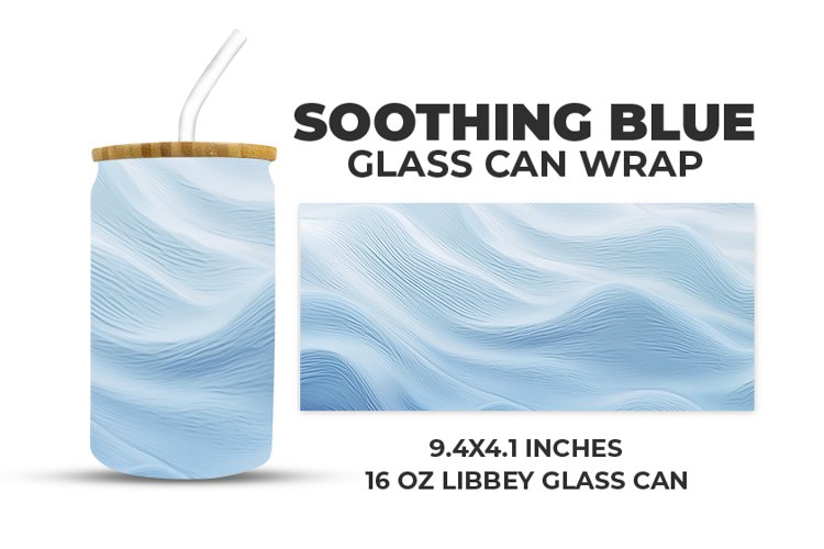 Soothing Blue Glass Can Wrap