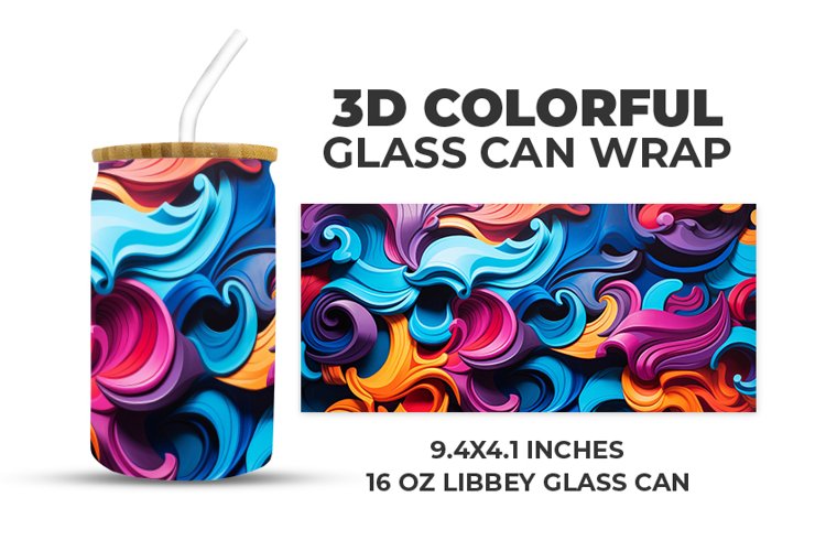 3D Colorful Glass Can Wrap (3508044)
