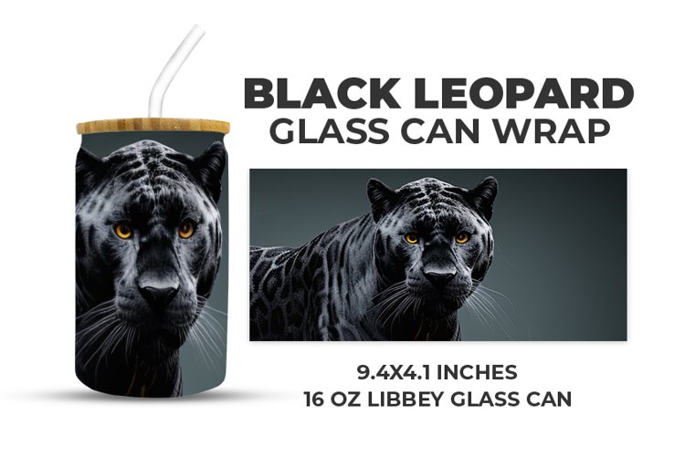 Black Leopard Glass Can Wrap