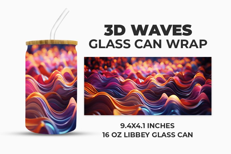 3D Waves Glass Can Wrap (3438970)