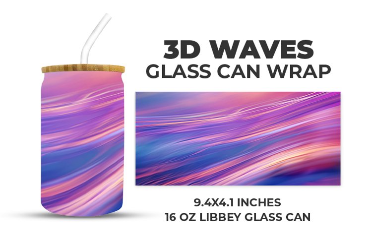3D Waves Glass Can Wrap (3644418)