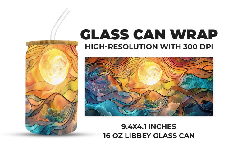 Sun Stained Glass Glass Can Wrap