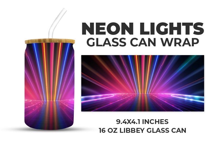 Neon Lights Glass Can Wrap (3701208)