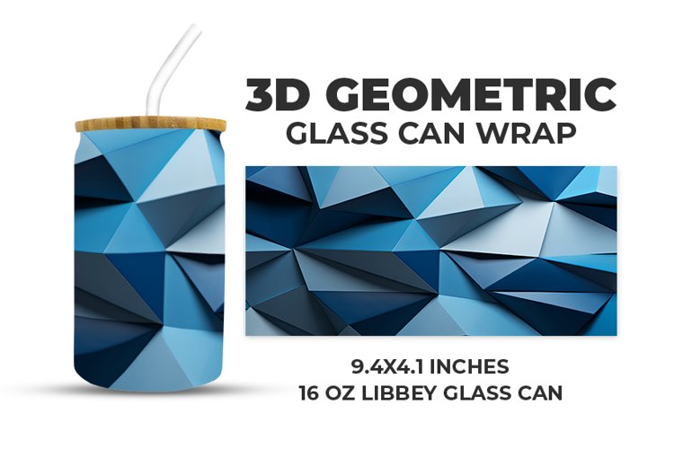 3D Geometric Glass Can Wrap