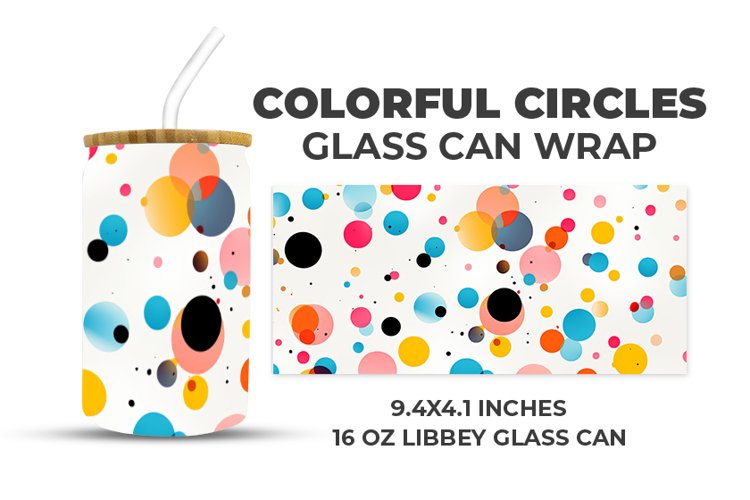Colorful Circles Glass Can Wrap (3492287)