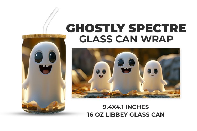 Ghostly Spectre Glass Can Wrap