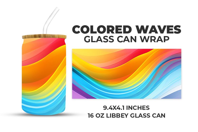 Colored Waves Glass Can Wrap