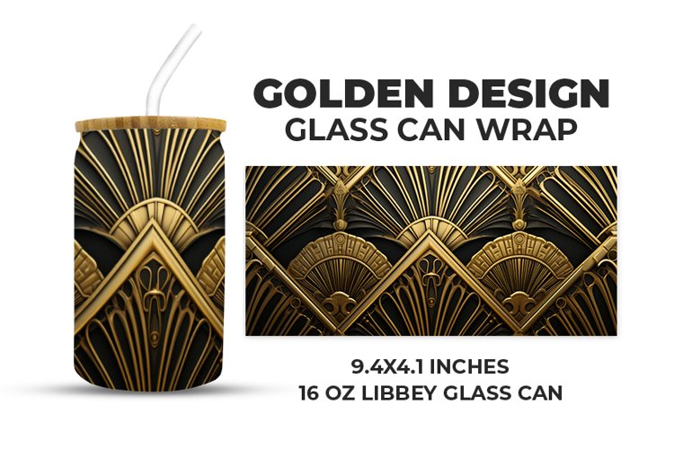 Golden Design Glass Can Wrap (3579722)