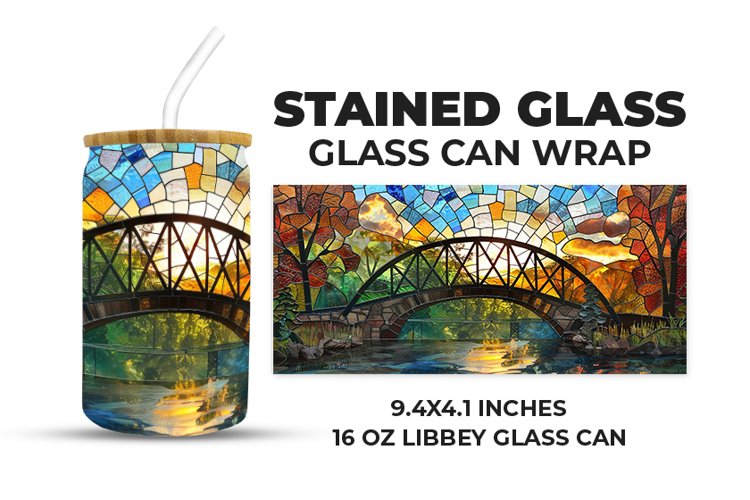 Stained Glass Glass Can Wrap (3832712)