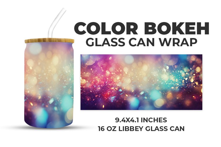 Color Bokeh Glass Can Wrap