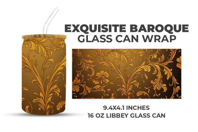 Exquisite Baroque Glass Can Wrap