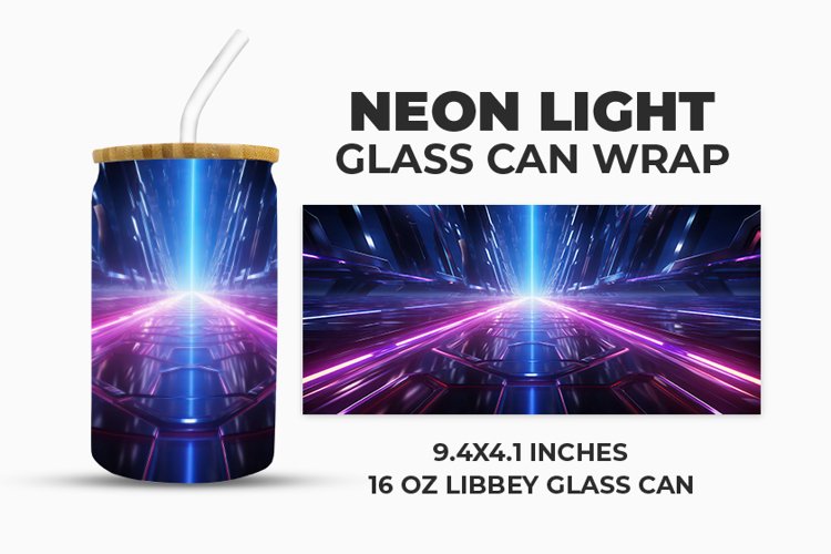 Neon Light Glass Can Wrap (3458156)
