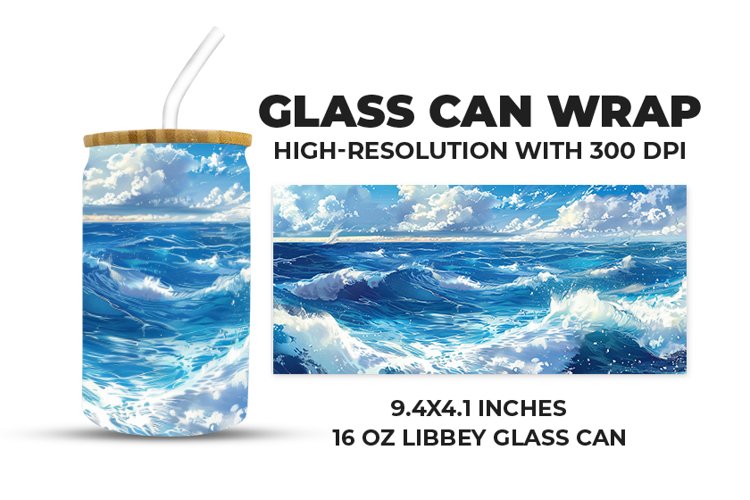 Sea Waves Glass Can Wrap (3857736)