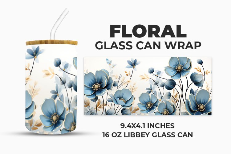 Floral Glass Can Wrap (3438801)