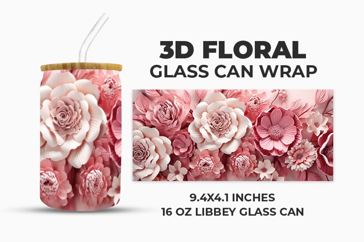 Floral Glass Can Wrap (3438840)
