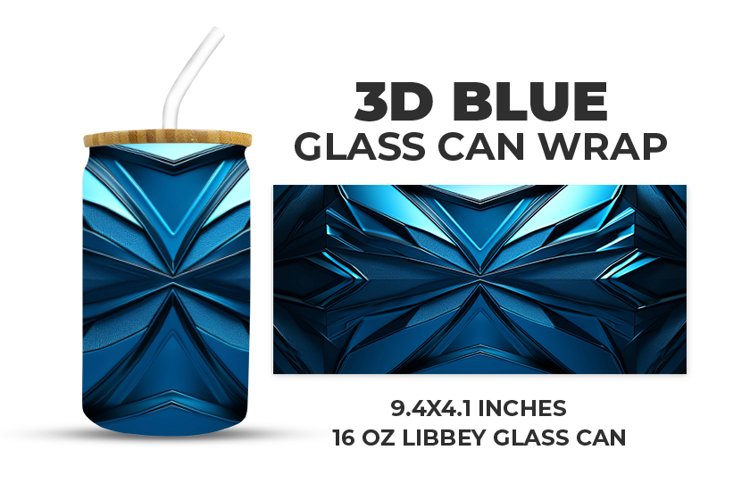 3D Blue Glass Can Wrap (3662510)
