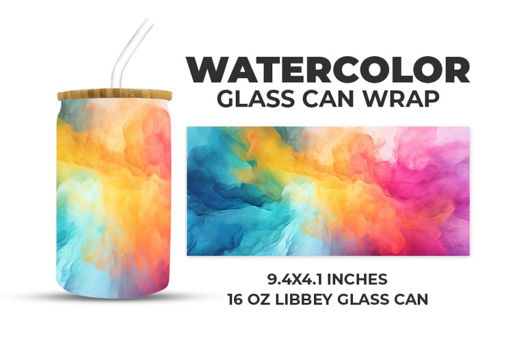 Watercolor Glass Can Wrap (3533817)