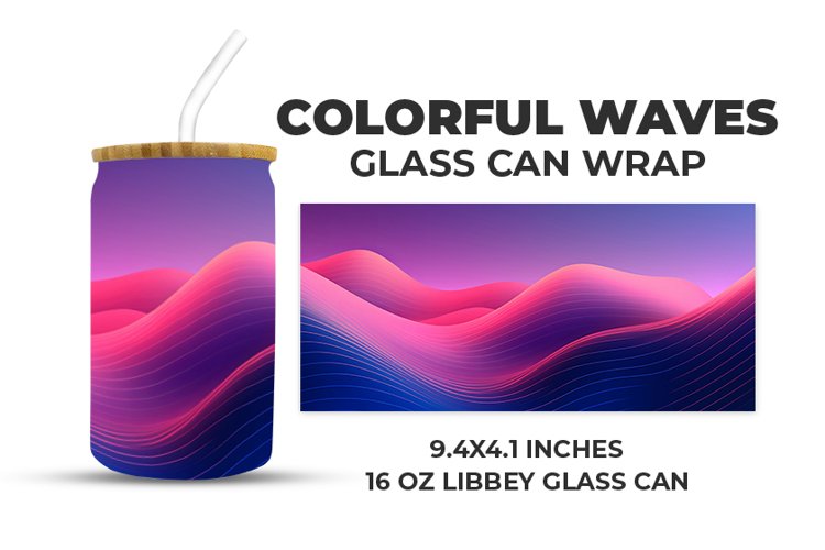 Colorful Waves Glass Can Wrap (3679321)